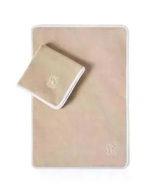 Brunello Cucinelli 2-piece Cotton Terrycloth Towel Set With Embroidery - Neutrals