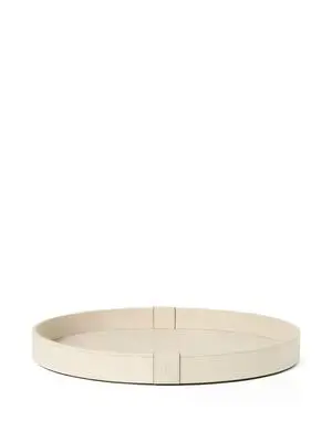 Brunello Cucinelli Wooden Large Tray With Leather Cover - Neutrals