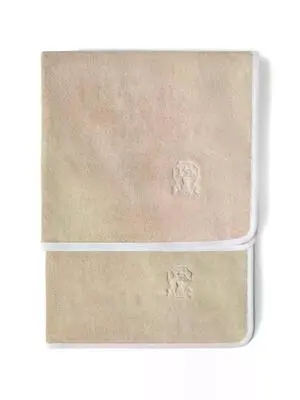 Brunello Cucinelli 2-piece Cotton Terrycloth Bath Towel Set With Embroidery - Neutrals