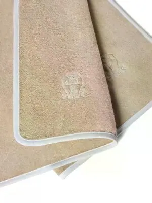 Brunello Cucinelli 2-piece Cotton Terrycloth Bath Towel Set With Embroidery - Neutrals