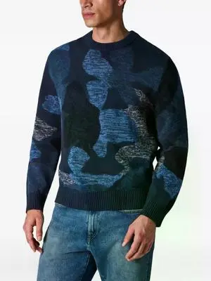 Paul Smith Camouflage Crew-neck Sweater - Blue
