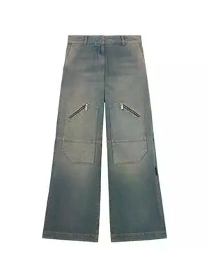 Off-White Zip-pocket Wide-leg Jeans - Blue