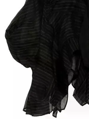 Yohji Yamamoto Pinstripe Layered Asymmetric Midi Skirt
