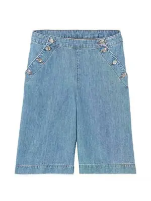Claudie Pierlot Button Denim Shorts - Blue