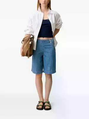 Claudie Pierlot Button Denim Shorts - Blue