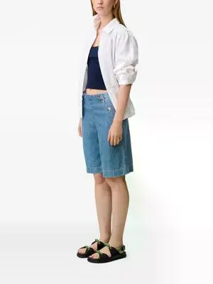 Claudie Pierlot Button Denim Shorts - Blue