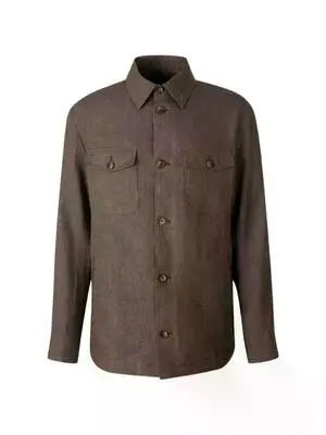 Canali Buttoned Flap-pocket Jacket - Brown