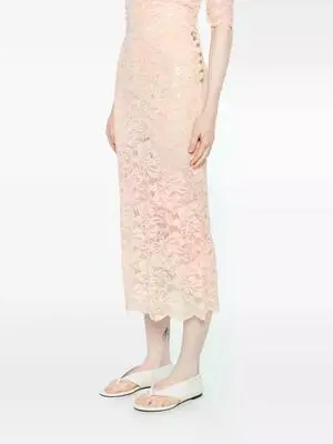 Rabanne Sequin Lace Midi Skirt