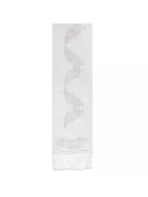ALEXANDER DIGENOVA Tonal Fringed Scarf - White