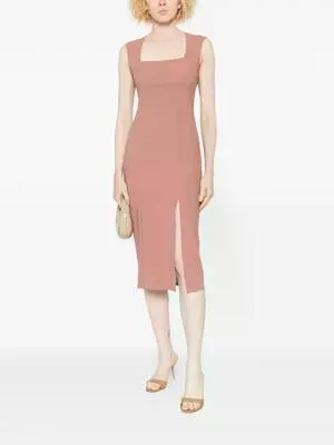 Patrizia Pepe Square-neck Midi Dress - Pink
