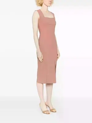 Patrizia Pepe Square-neck Midi Dress - Pink