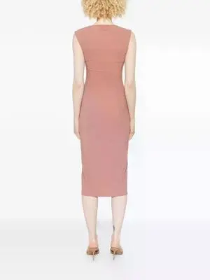 Patrizia Pepe Square-neck Midi Dress - Pink