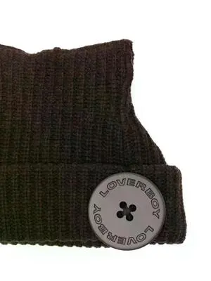CHARLES JEFFREY Button-detail Beanie - Brown