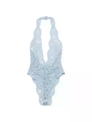 ROWEN ROSE Lace Halterneck Bodysuit