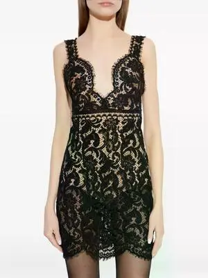Dsquared2 Lace-detail Fringed Mini Dress