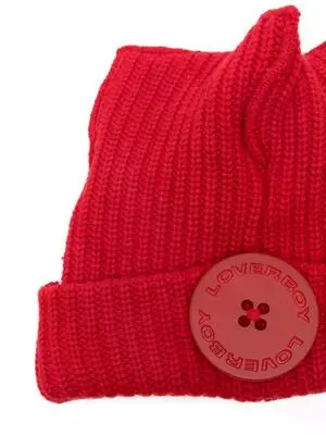 CHARLES JEFFREY Button-detail Beanie - Red