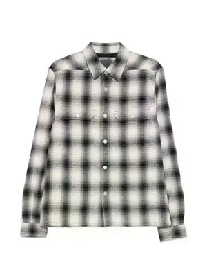 Rick Owens Cropped Plaid Overshirt - Grey
