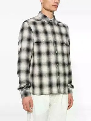 Rick Owens Cropped Plaid Overshirt - Grey