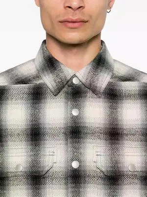 Rick Owens Cropped Plaid Overshirt - Grey