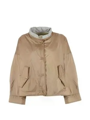 Max Mara Striped Collar Button Front Short Coat