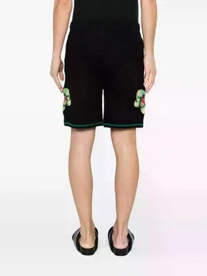 Casablanca Floral-detail Knit Shorts