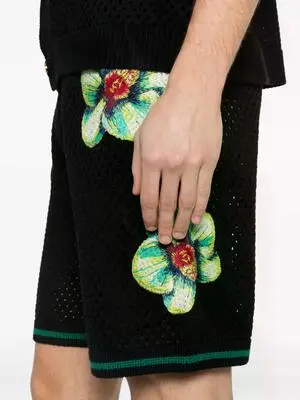 Casablanca Floral-detail Knit Shorts