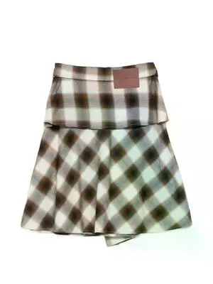 FENG CHEN WANG Plaid Mini Skirt With Tie Fastening