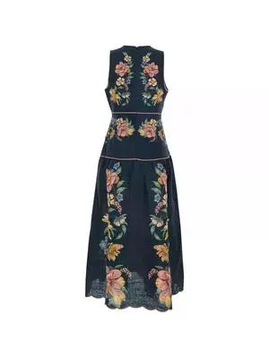 Farm Rio Floral Print Dress - Blue
