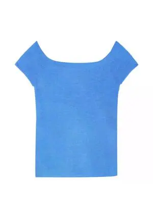 Eric Bompard Ribbed Knit Top - Blue