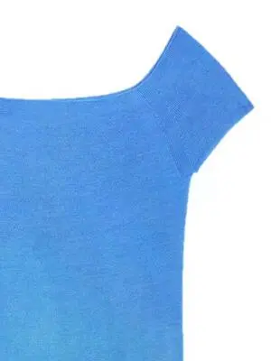 Eric Bompard Ribbed Knit Top - Blue