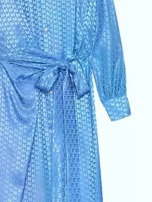 MSGM Tie-waist Patterned Dress - Blue