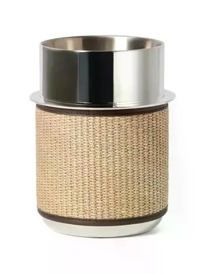 Brunello Cucinelli Silver-plated Steel And Techno Raffia Glacette - Neutrals
