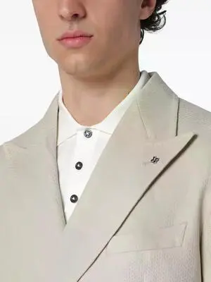 Tagliatore Textured Double-breasted Blazer - Neutrals
