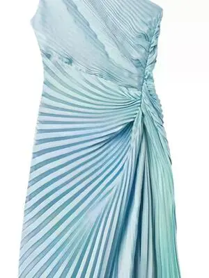 A.L.C. Lara One-shoulder Pleated Dress - Blue