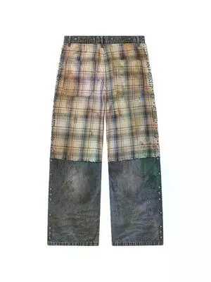 VALE FOREVER Plaid Check Armor Trousers