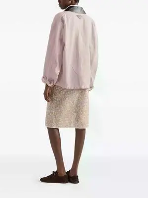 Prada Floral-print Re-nylon Midi Skirt - Pink