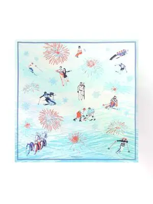 FERRAGAMO Silk Scarf - Blue