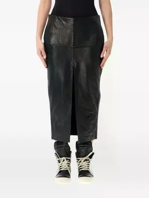 Rick Owens Sliced Midi Skirt - Black