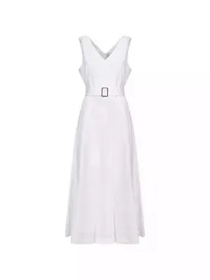 BLANCA VITA V-neck Flared Dress - White
