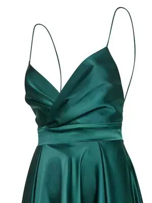 BLANCA VITA Draped Open-back Dress - Green