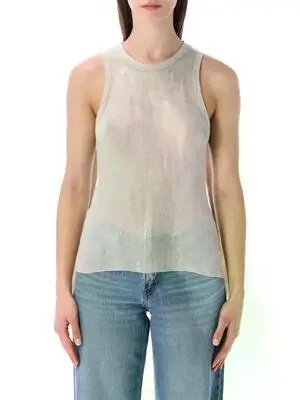JAMES PERSE Ribbed Knit Sleeveless Top - Neutrals