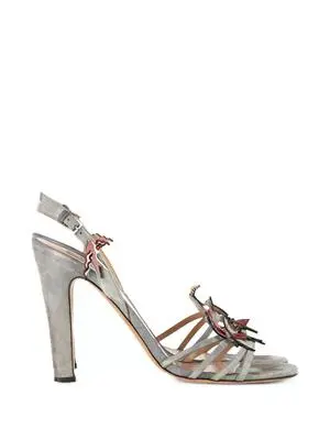 Valentino Garavani Vintage Floral Appliqué Sandal Heels