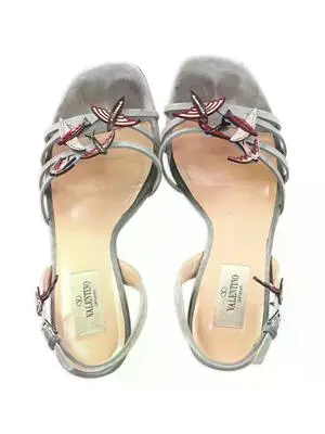 Valentino Garavani Vintage Floral Appliqué Sandal Heels