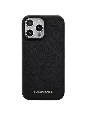 MAISON DE SABRE Iphone 16 Pro Caviar Leather Case - Black