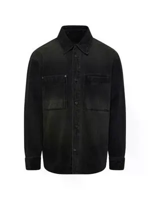 WOOYOUNGMI Washed Denim Shirt - Grey