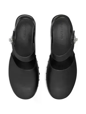 Tory Burch Turnlock Clogs With Silver Tone Hardware - Black