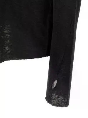 THOM KROM Ribbed Raw-cut T-shirt