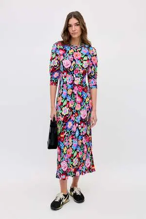 Rixo Jess Ikat Bloom Charcoal Top - Multi