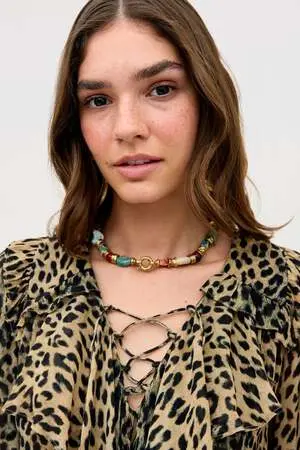 Rixo Milia Nina Leopard Blouse - Brown