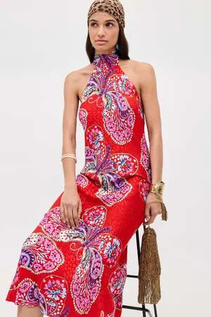 Rixo Maura Butterfly Bloom Jacquard Top